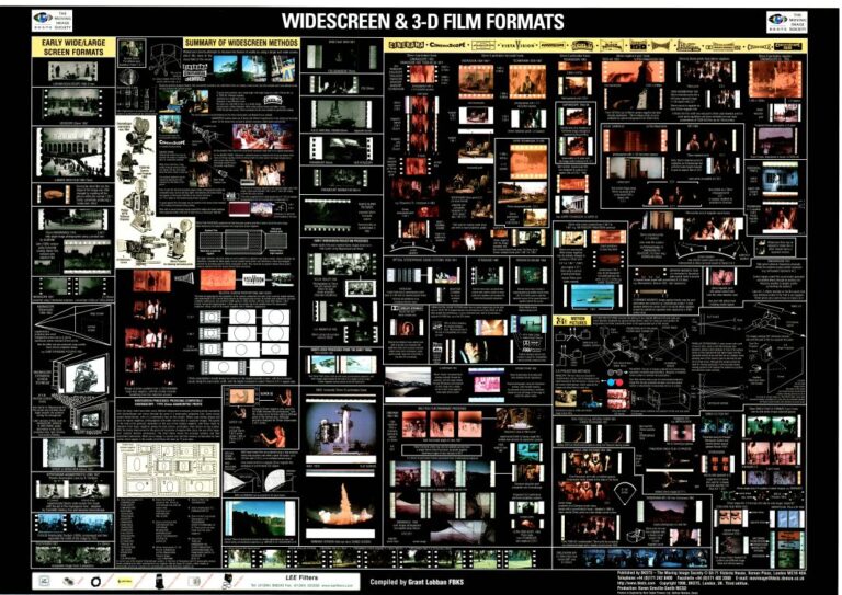 Widescreen And 3D Film Formats Wallchart International Moving Image